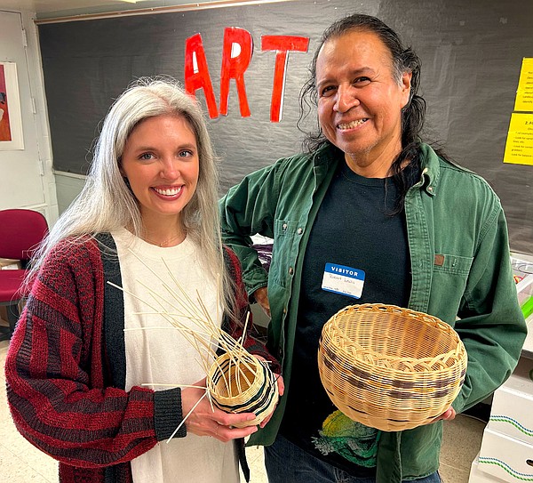 Native American artist shows students art of basket weaving | Westside ...