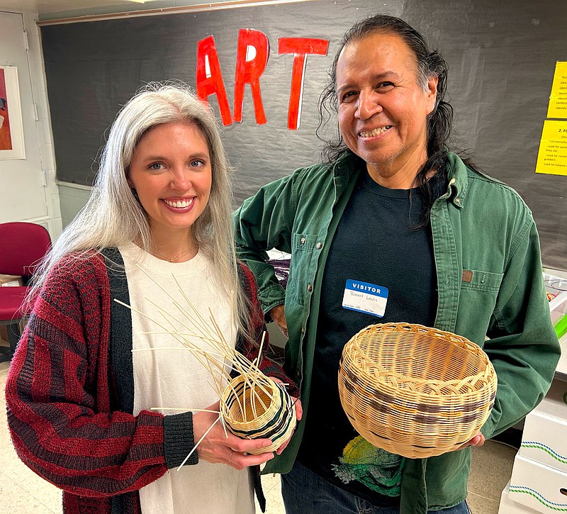 Native American artist shows students art of basket weaving | Westside ...