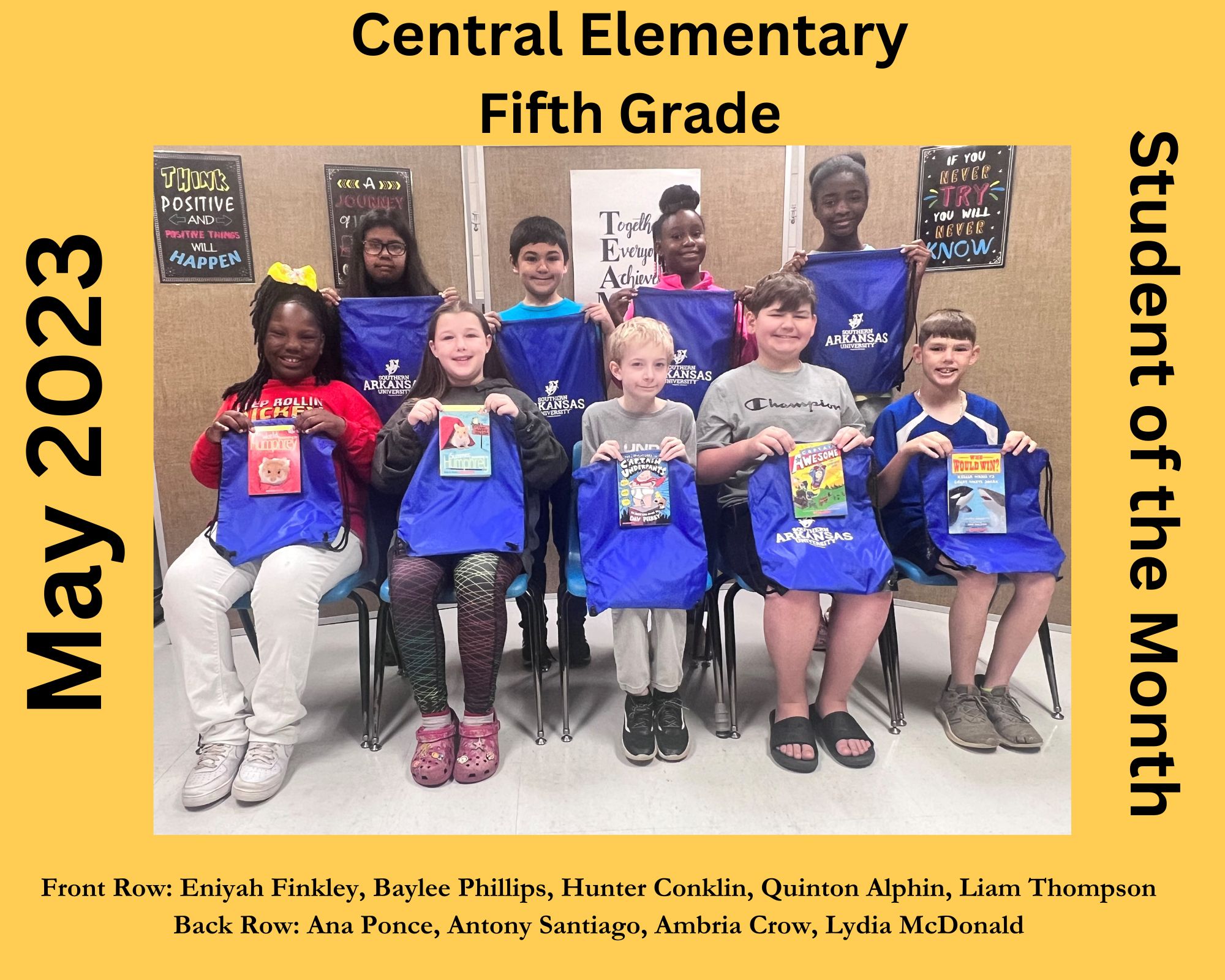 Central Elementary recognizes May Students of the Month | Magnolia ...