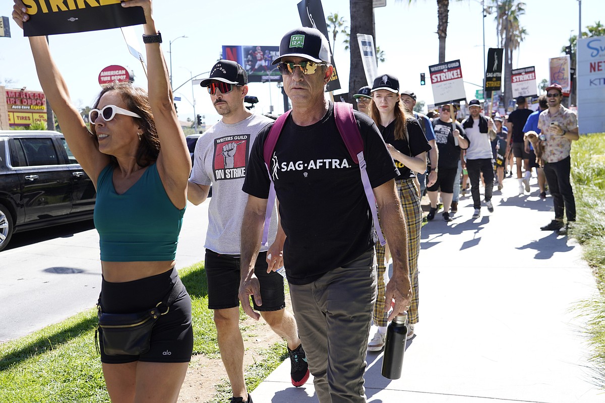 Movie and TV stars join picket lines in fight over the future of ...