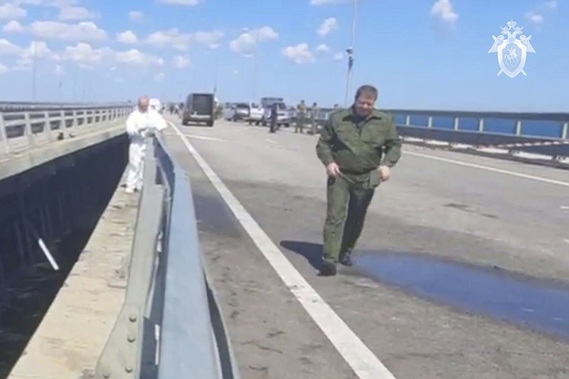 Key Russian bridge to Crimea is struck again as Putin vows response to ...