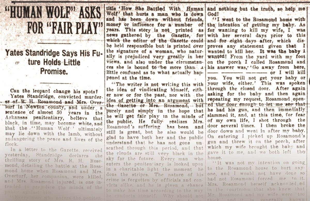 OLD NEWS: ‘Human Wolf’ Asks for ‘Fair Play’: Yates Standridge Says His ...
