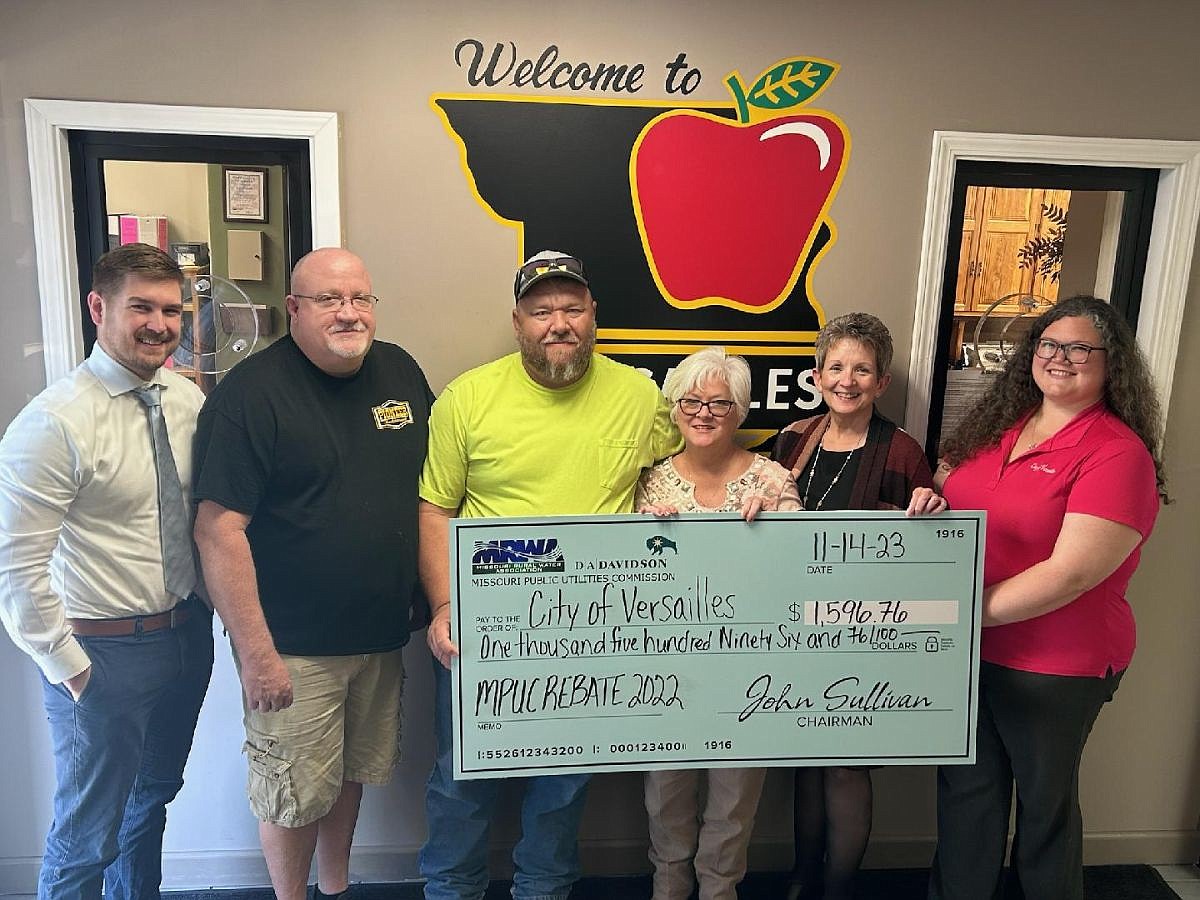 Versailles receives rebate check for wastewater improvements ...