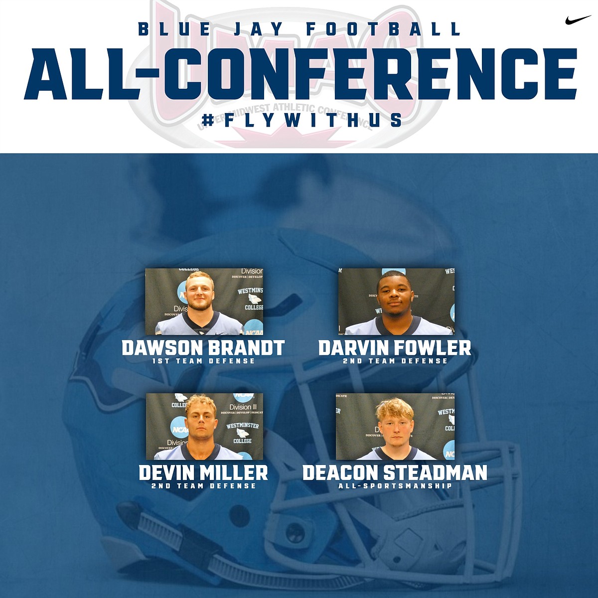 Westminster football’s Brandt, Fowler and Miller named All-UMAC ...