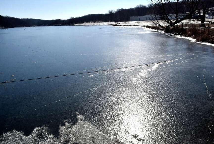 Subfreezing temperatures ice over Crystal Lake | Westside Eagle Observer