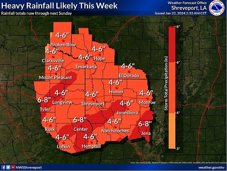 Rainy, warmer week ahead expected | El Dorado News