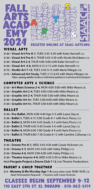 Registration is now open for SAAC's Fall 2024 Arts Academy Classes | El ...