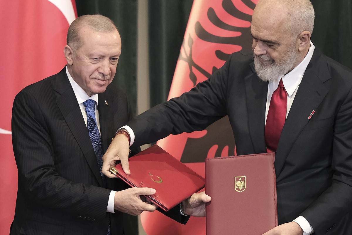 Turkey's Erdogan inaugurates a Turkish-funded mosque in Albania's ...