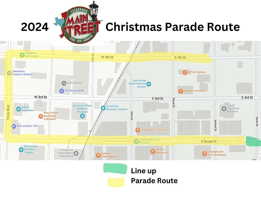 MAP | Fortieth Annual Texarkana Christmas Parade | Texarkana Gazette