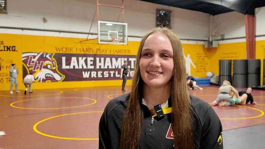 WATCH | Lake Hamilton’s Raylee Hunter picks up wrestling win 100 and ...