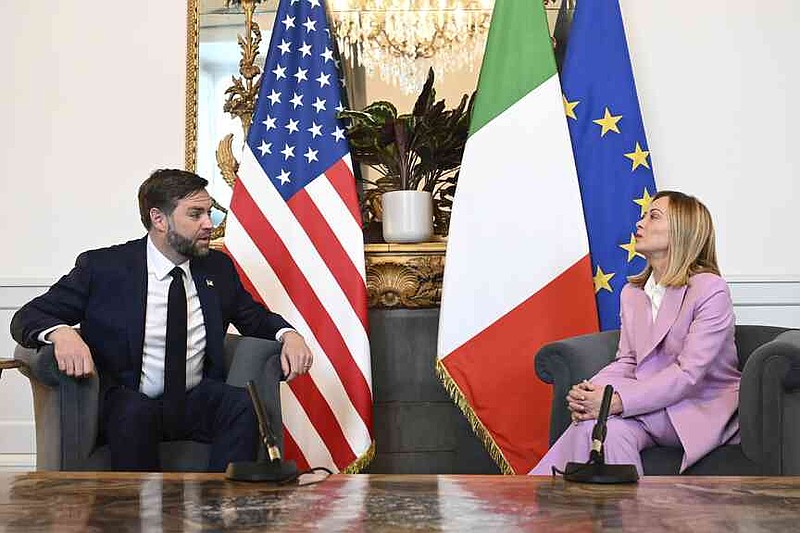 Vance, Meloni discuss tariffs | Northwest Arkansas Democrat-Gazette