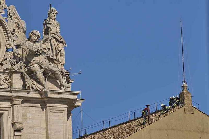 Vatican chimney installed for conclave | Northwest Arkansas Democrat ...