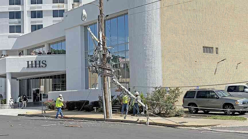 WATCH | Power outage in downtown Hot Springs caused by box truck ...