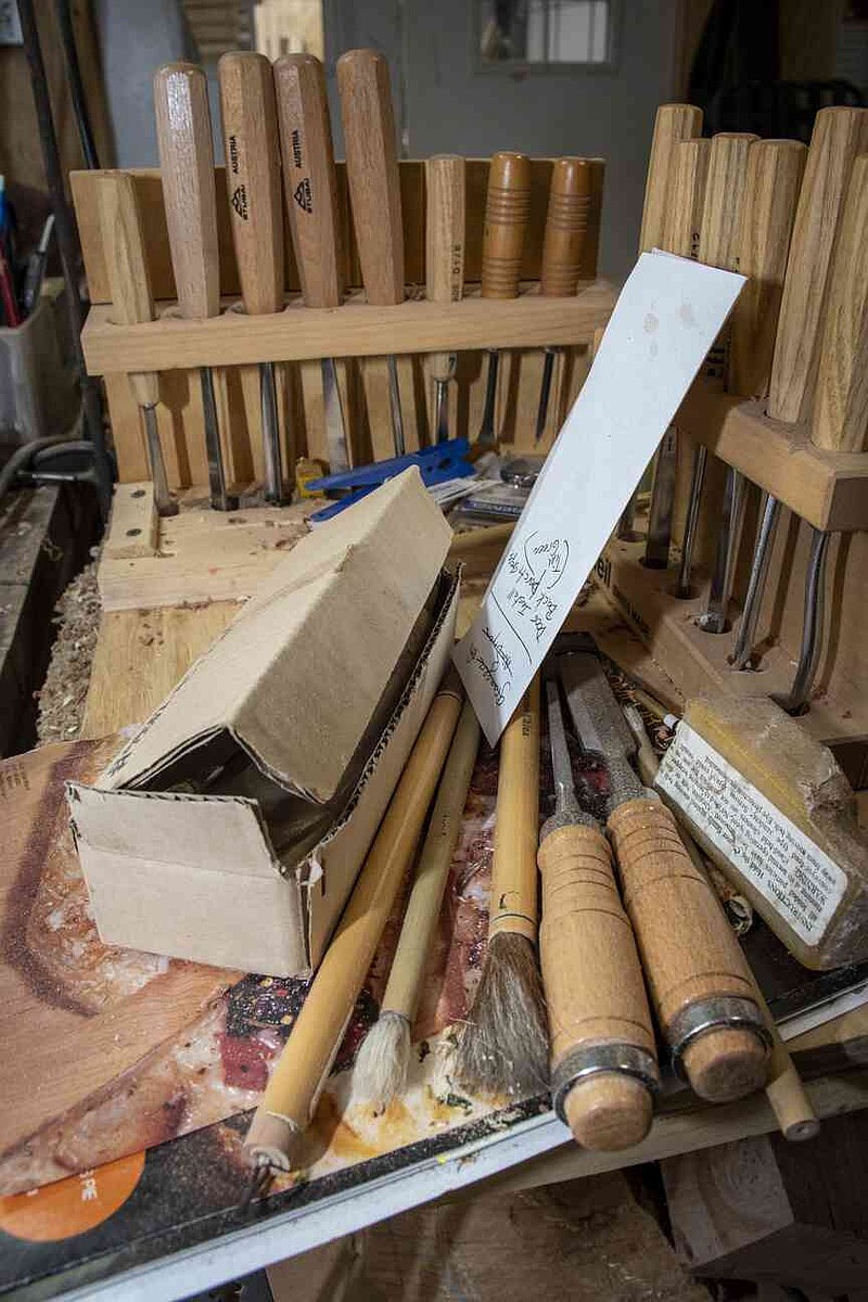 IN THE STUDIO: Artist Sandra Sell works in all her studio’s ‘zones ...