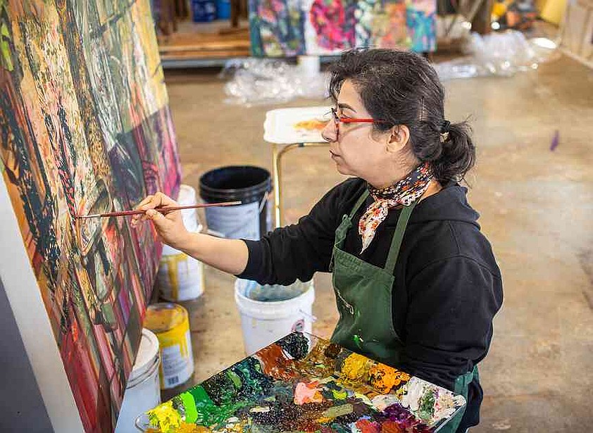 Reception for Arkansas Tech University artist in residence Elham Bayati ...