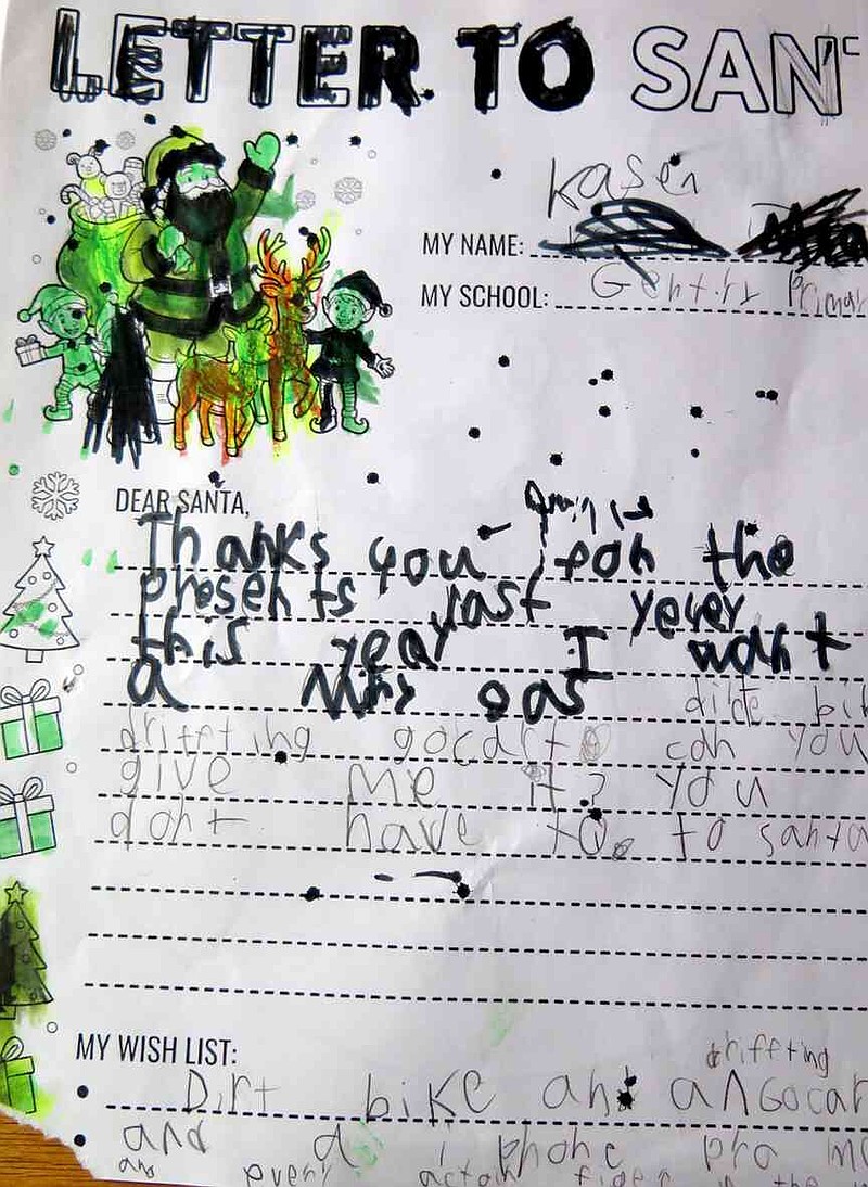 Gentry Primary School Letters to Santa | Westside Eagle Observer