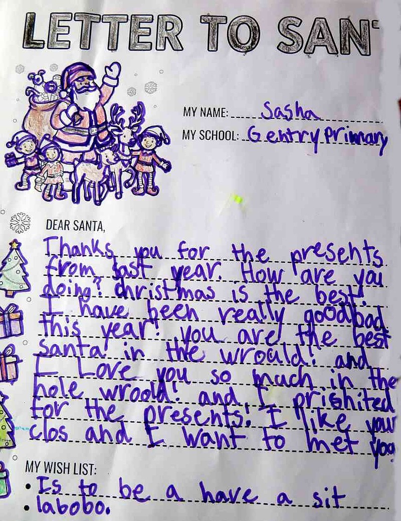 Gentry Primary School Letters to Santa | Westside Eagle Observer
