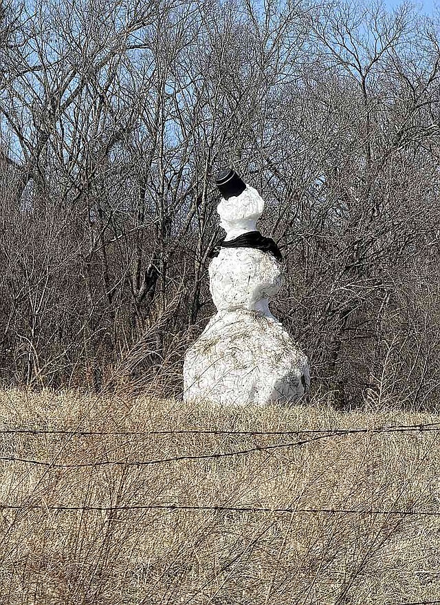 Solitary snowman on watch | Pea Ridge Times