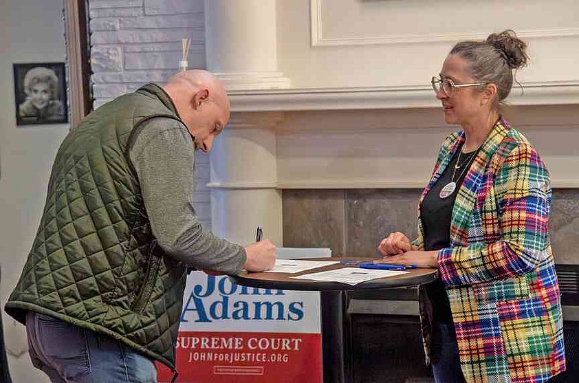 WATCH | Arkansas Supreme Court candidate John Adams holds meet-and ...
