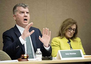 Arkansas TV Commission Chairman Gary Newton speaks during a meeting of ...