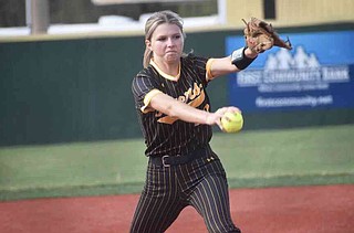 Tom Tabler/ Enterprise-LeaderPrairie Grove pitcher Kennye White takes a ...