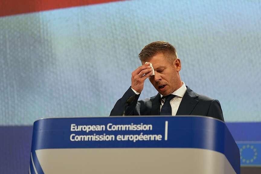 Hungary's Prime Minister Peter Magyar addresses the media at EU ...