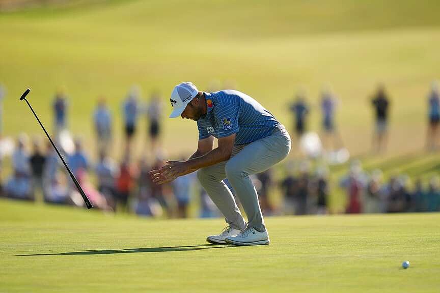 After missing his putt on the 18th hole, Sam Burns comes up one shot ...