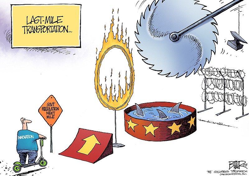 Beeler cartoon: Last-mile transportation