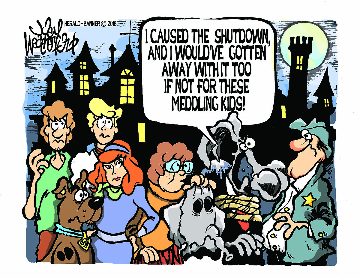 Weatherford cartoon: Shutdown monster | Pine Bluff Commercial News