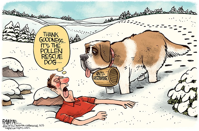 McKee cartoon: Pollen rescue dog