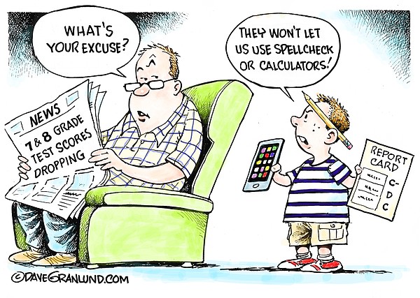 Granlund cartoon: Lower test scores