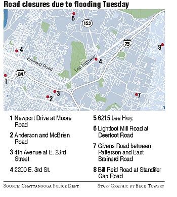 Road closures in Hamilton, Whitfield, problems in Bradley | Chattanooga ...