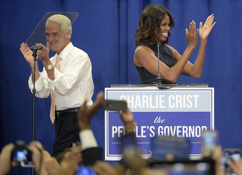 Michelle Obama stumps for Charlie Crist in Florida | Chattanooga Times ...