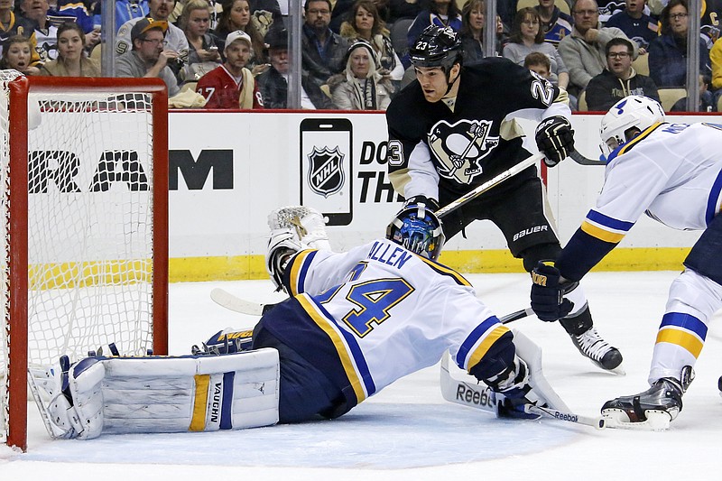 Steen's winner in OT lifts Blues over Penguins 3-2 | Chattanooga Times ...