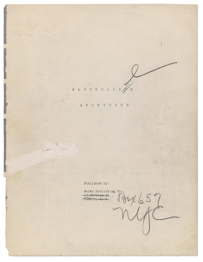 Auction of rare Alcoholics Anonymous manuscript announced | Chattanooga ...